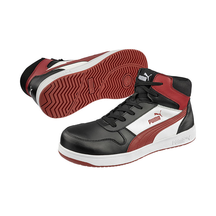 Puma Frontline Mid Cut Safety Boot - Black/Red – Dandenong Workwear